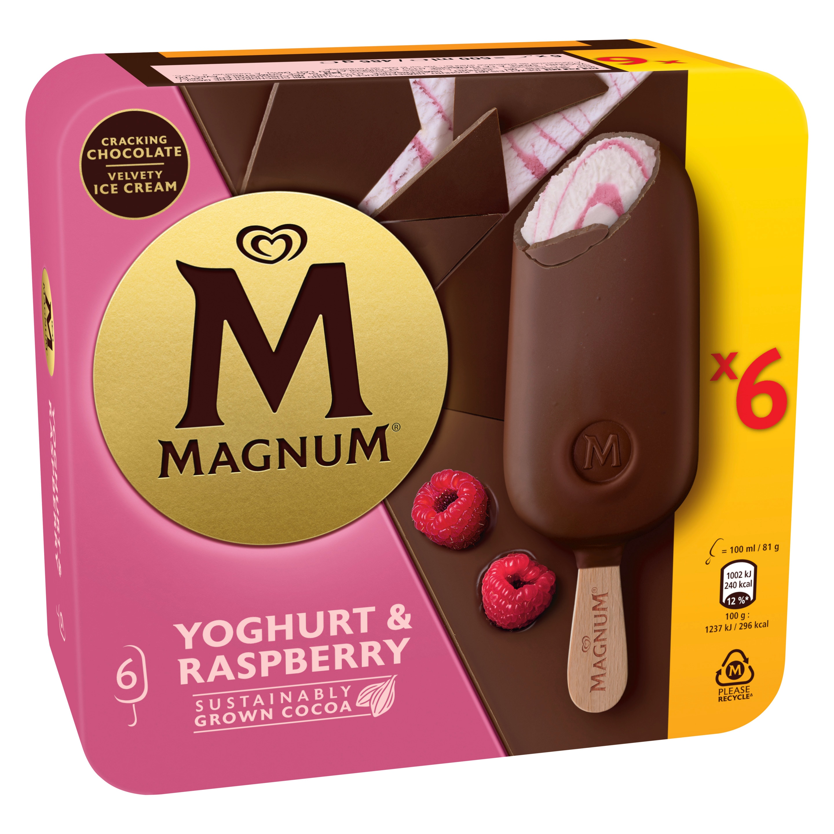 Magnum Yoghurt & Raspberry 6 x 100 ml | Cremiges Premium Eis und ...