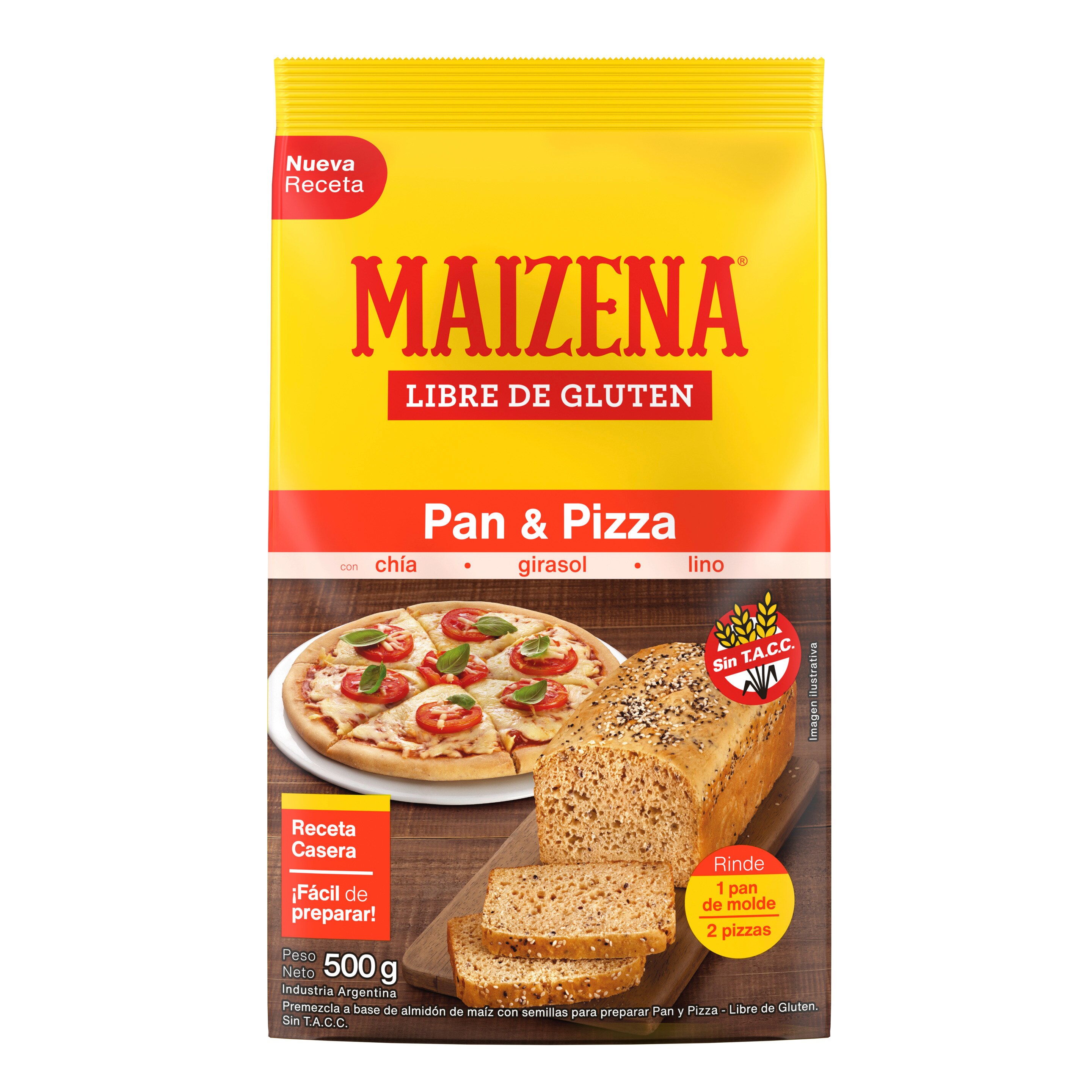 Premezcla para Pan y Pizza MAIZENA Sin Tacc 500 g | Maizena Argentina