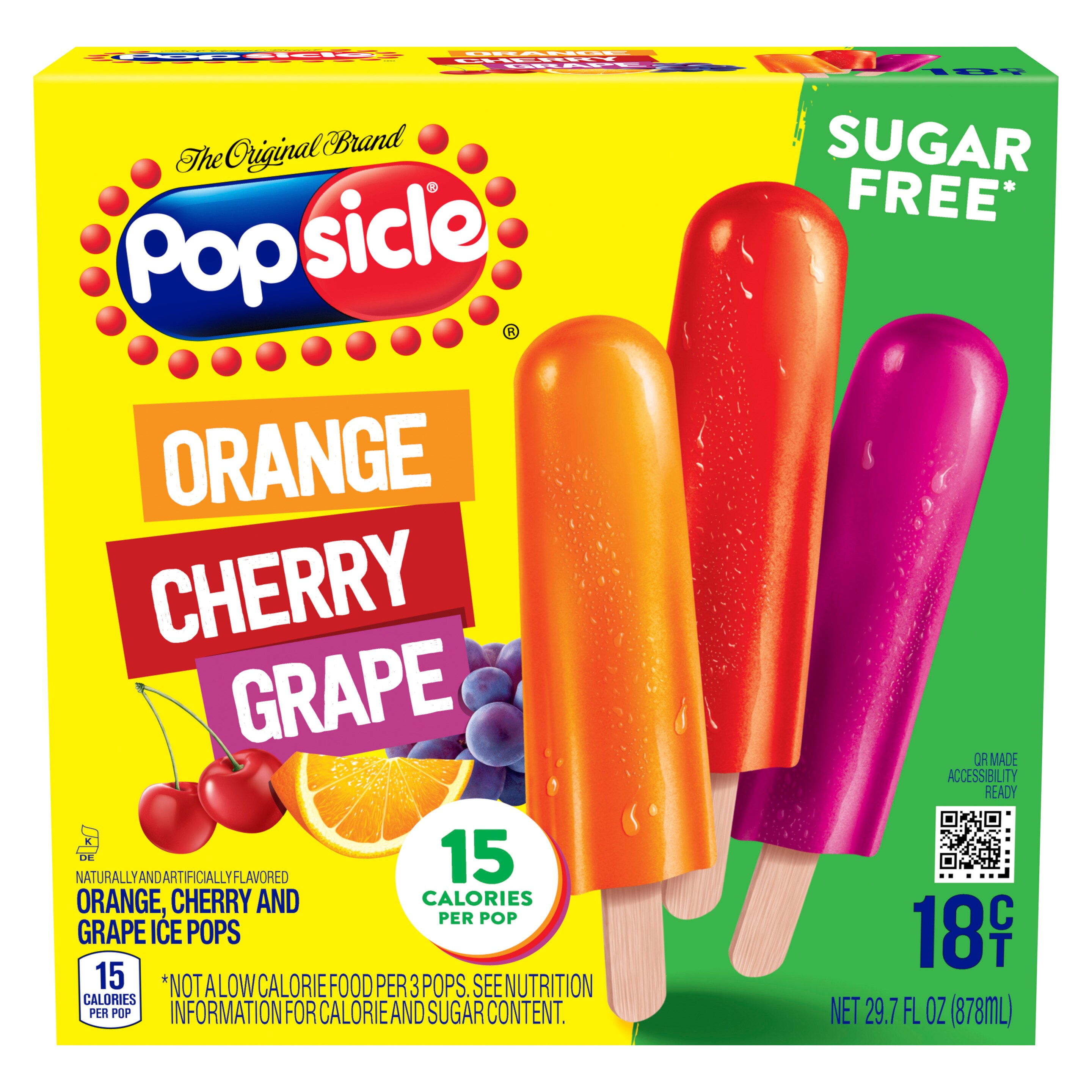 Sugar Free Orange, Cherry & Grape Ice Pops | Popsicle®