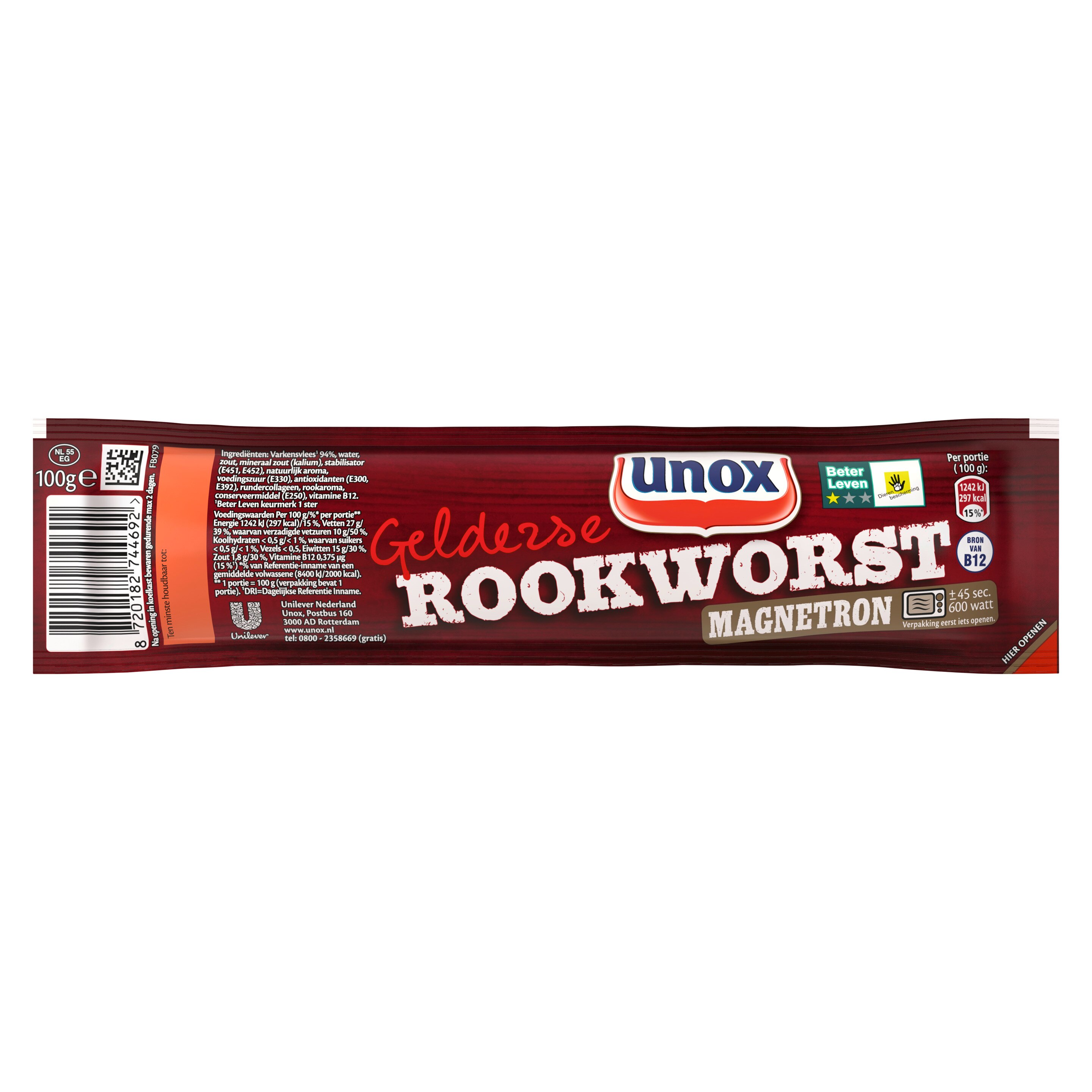 Gelderse Rookworst magnetron 100g | Unox