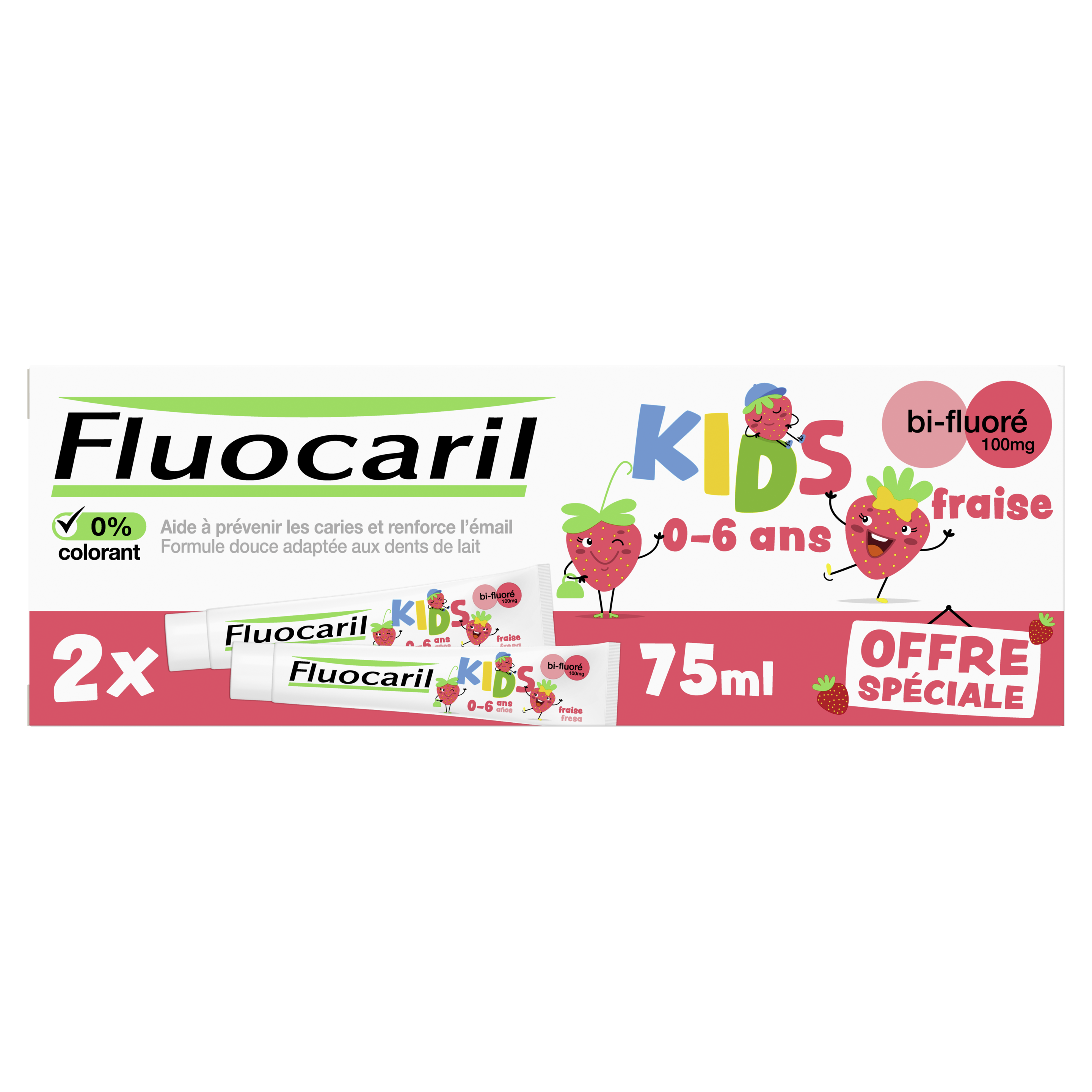 Fluocaril Dentifrice Kids Gel fraise Bi-Fluoré 100mg
