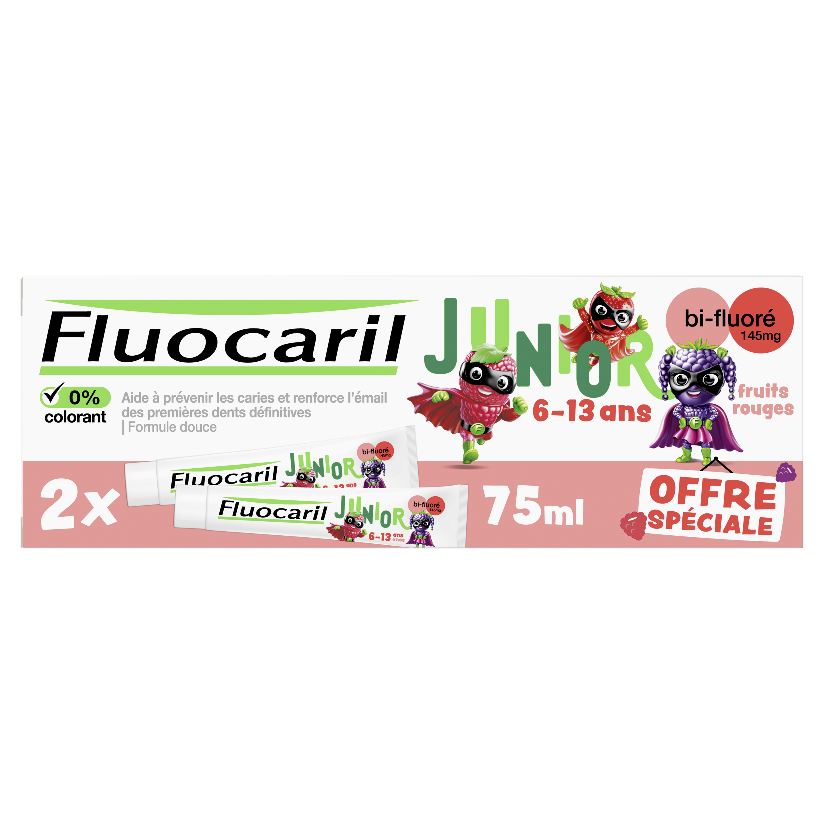 Fluocaril Dentifrice Junior Gel Fruits Rouges 145mg