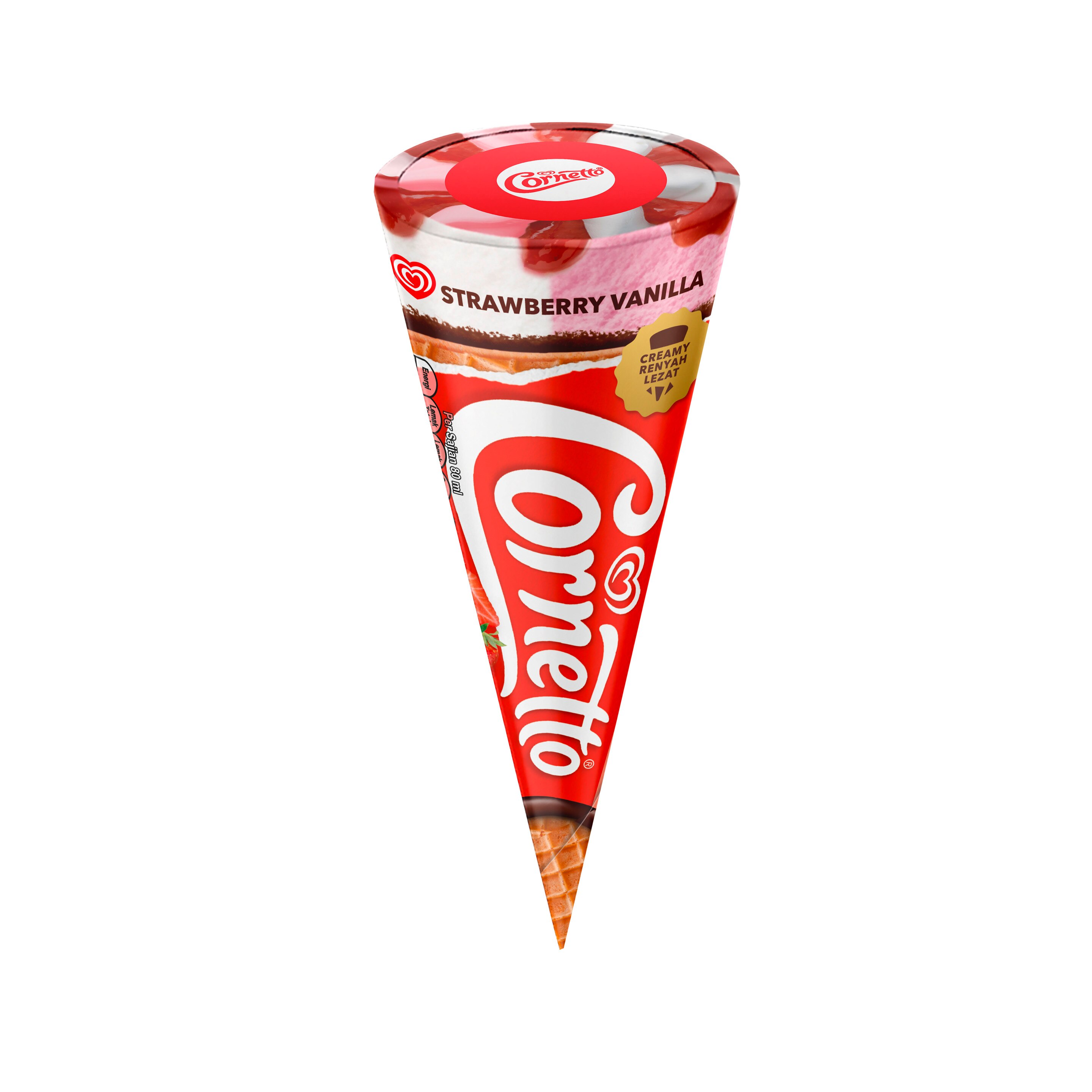 Cornetto Strawberry & Vanilla | Wall's Indonesia