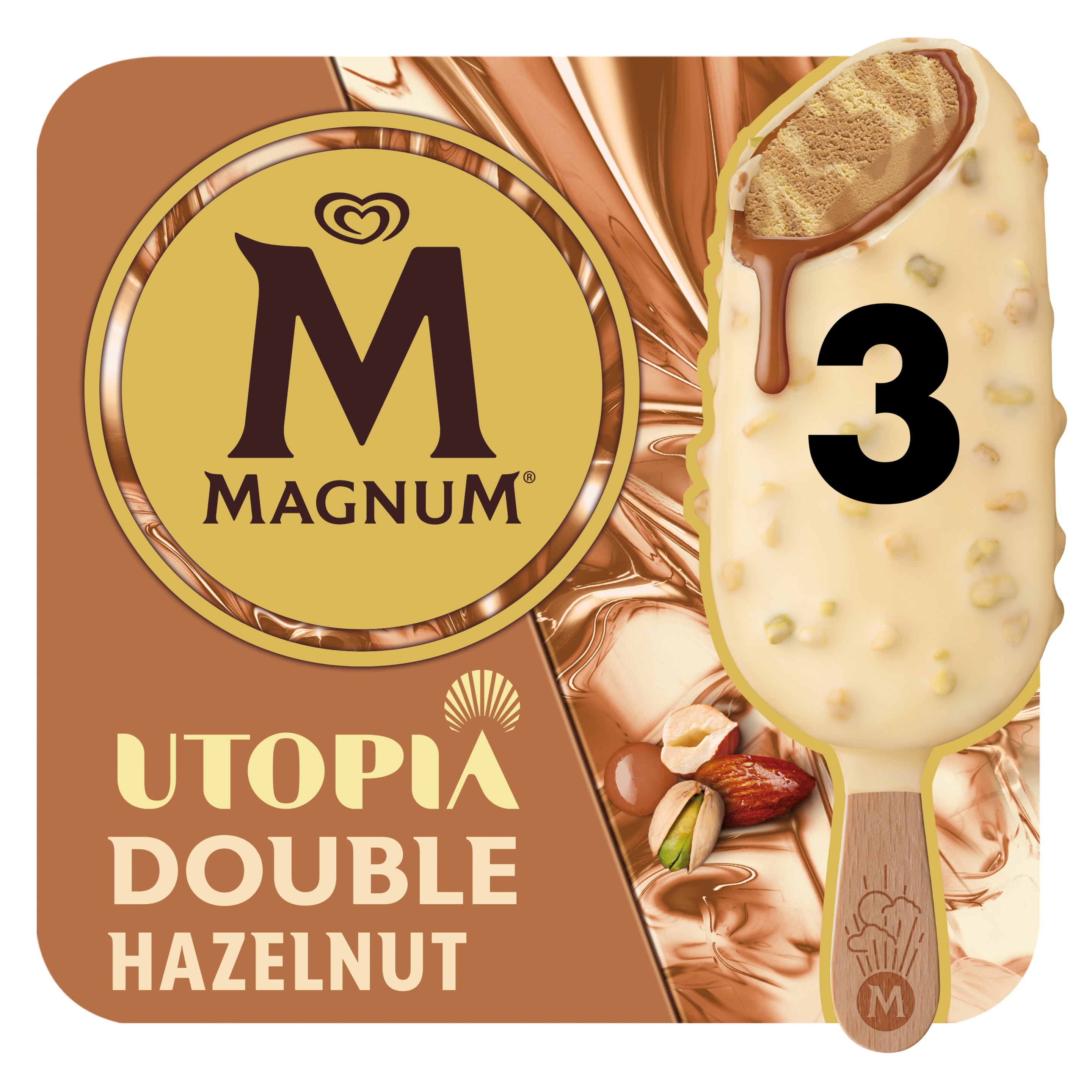Magnum Utopia Ice Cream Sticks Double Hazelnut 3x 85 ml