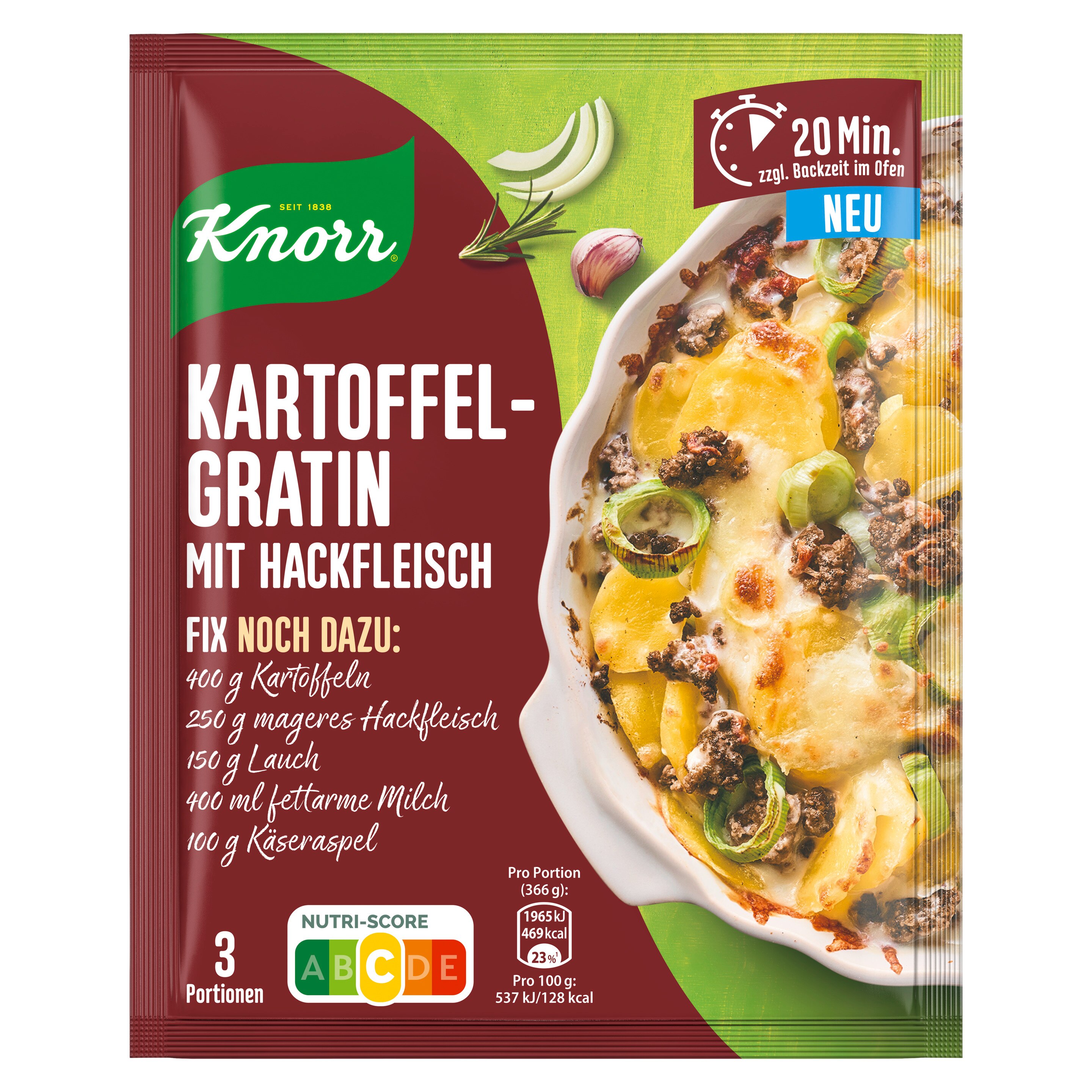 Knorr Fix Kartoffelgratin mit Hackfleisch 42 g | Knorr Deutschland