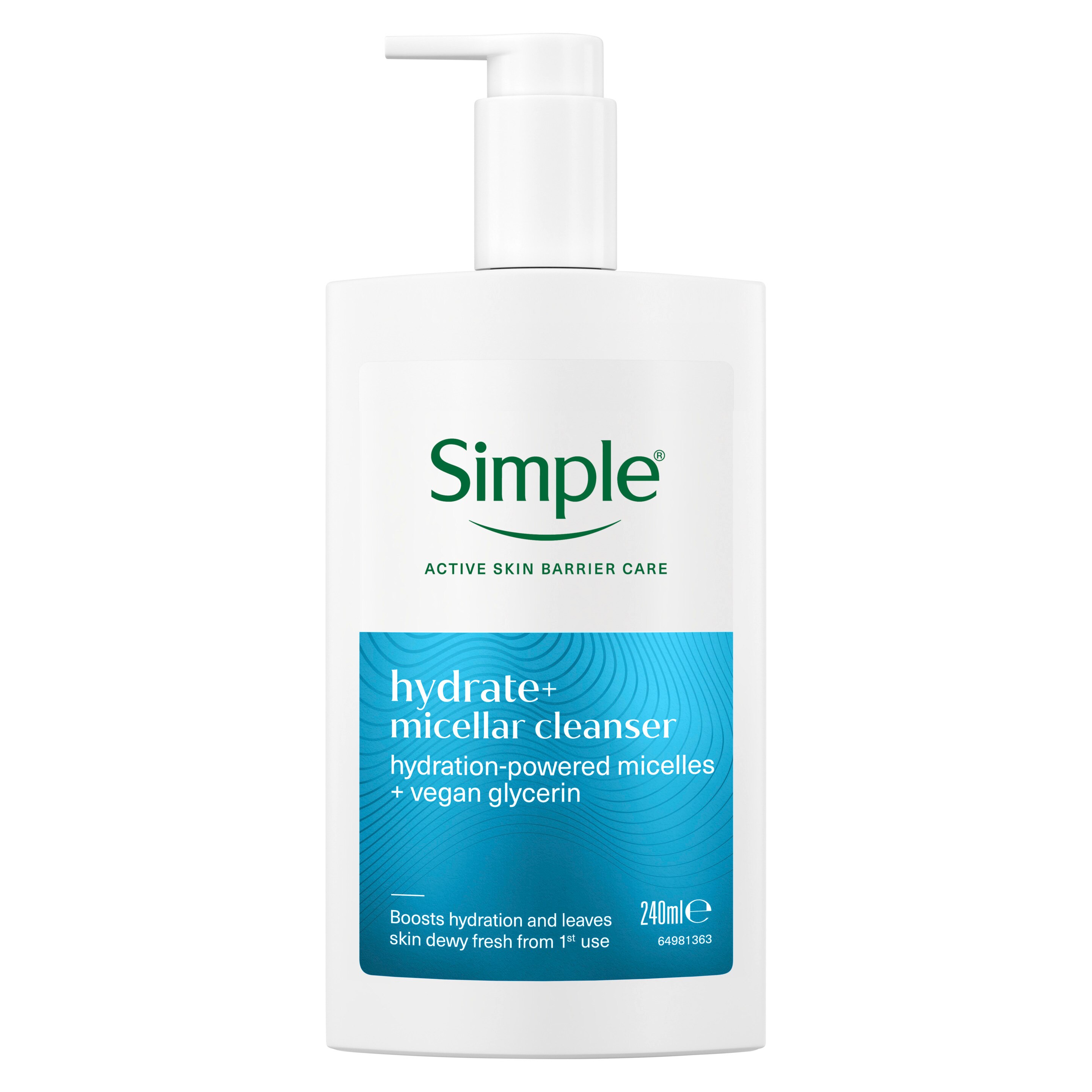 Hydrate+ Micellar Facial Cleanser | Simple® Skincare