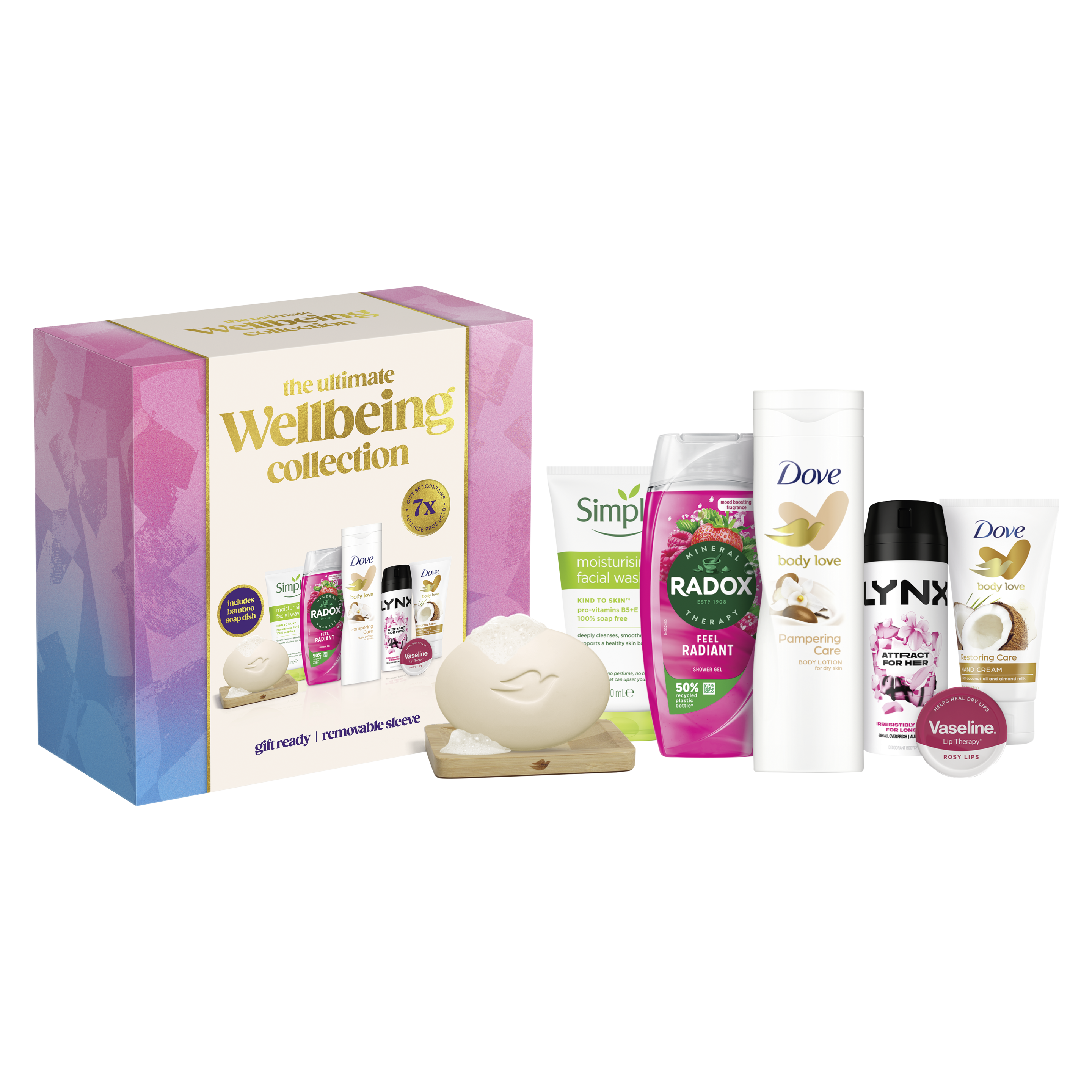 Unbranded Dove, Simple, Radox, Lynx, Vaseline Ultimate Wellbeing Collection with seven beauty ...