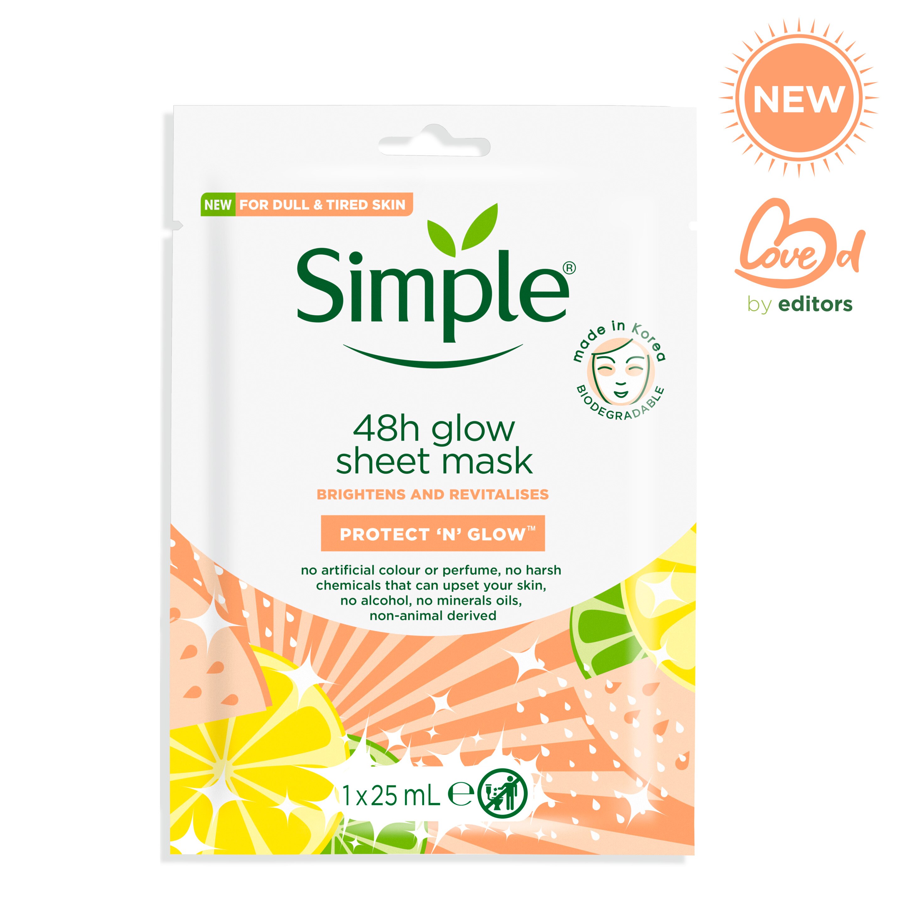Protect N Glow 48hr Glow Sheet Mask | Simple® Skincare