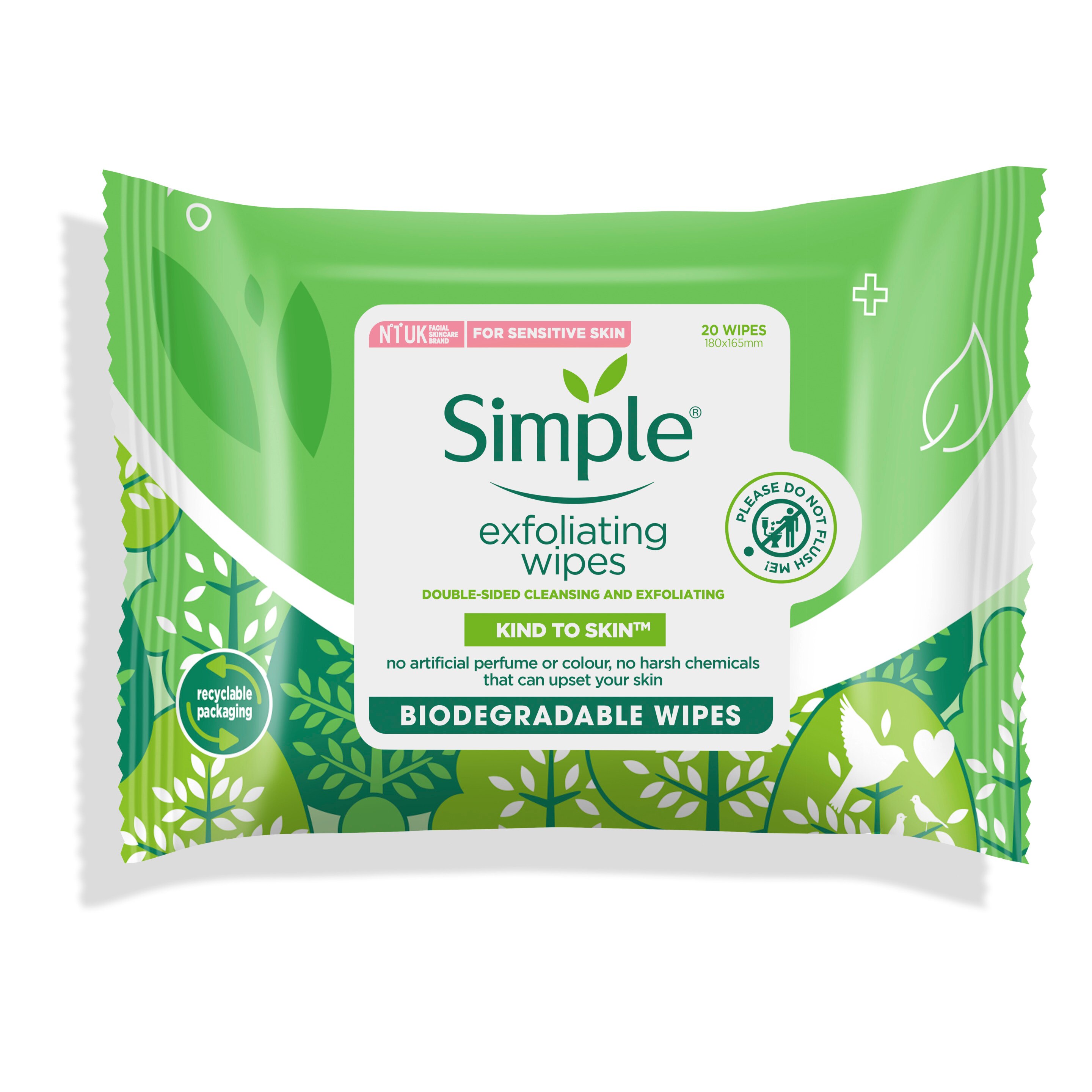 Biodegradable Exfoliating Facial Wipes | Simple® Skincare | Simple ...