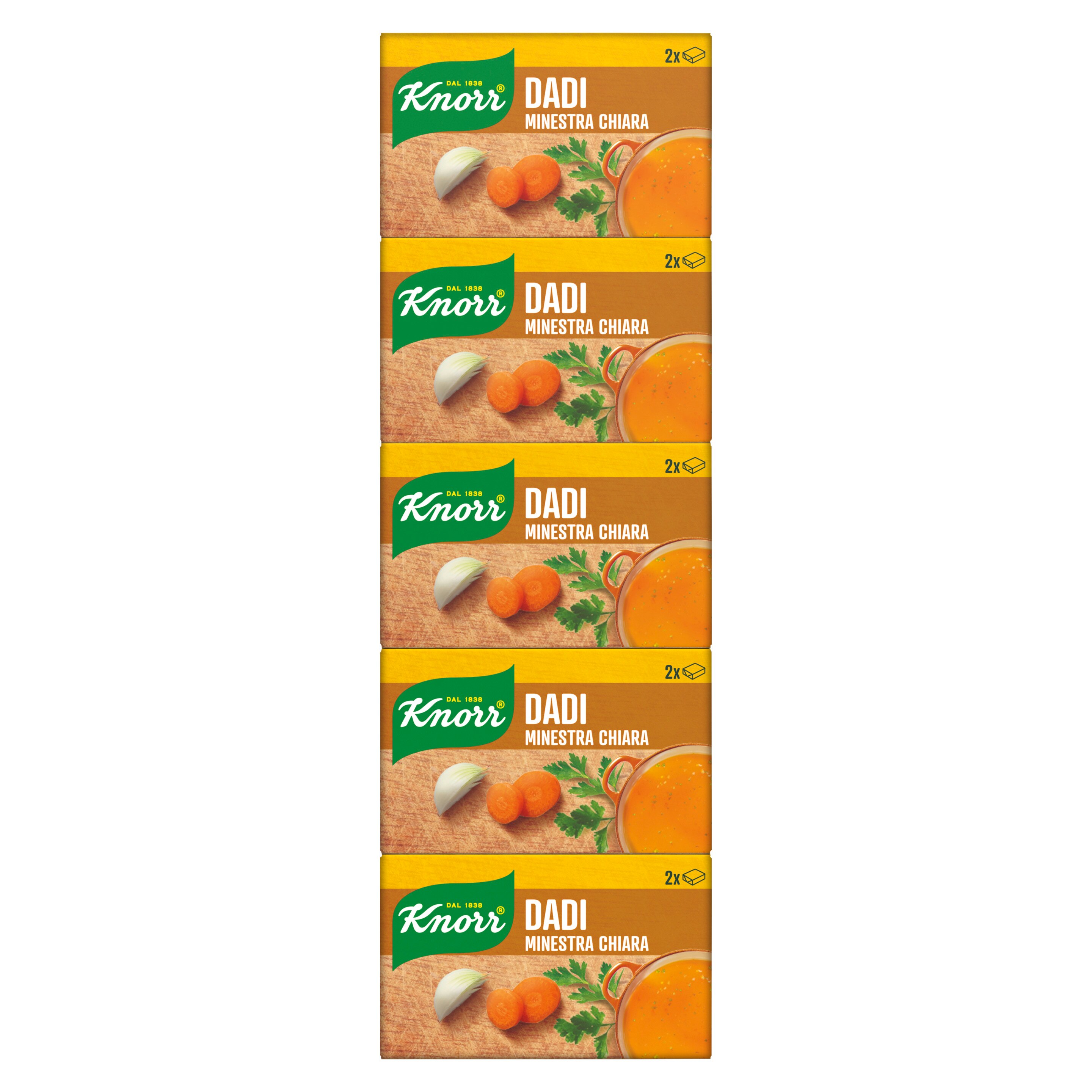 KNORR Dadi Minestra chiara Stange 5x2 Würfel 6.5 l | Knorr Schweiz