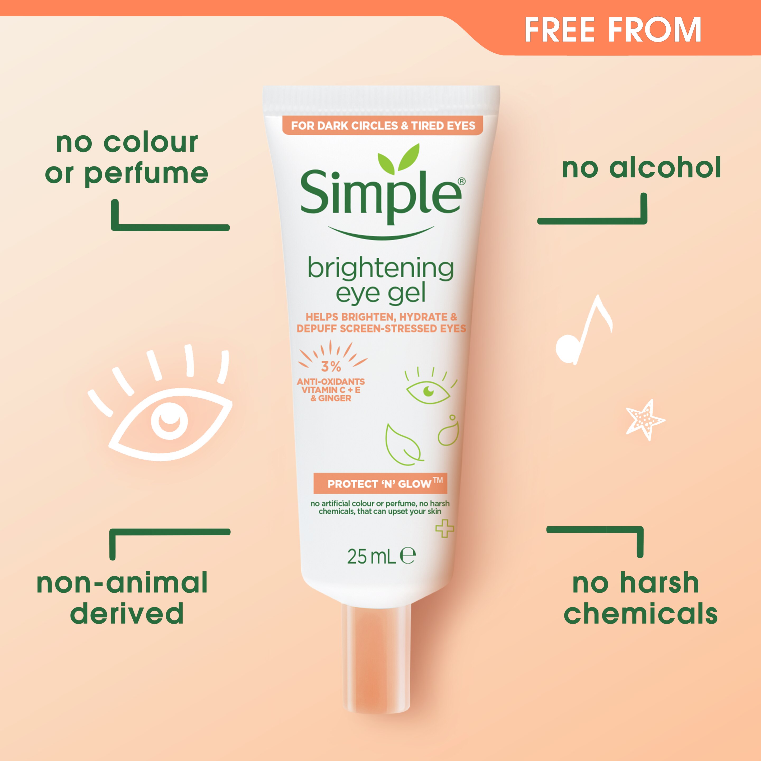 Protect 'n' Glow Brightening Eye Gel | Simple® Skincare