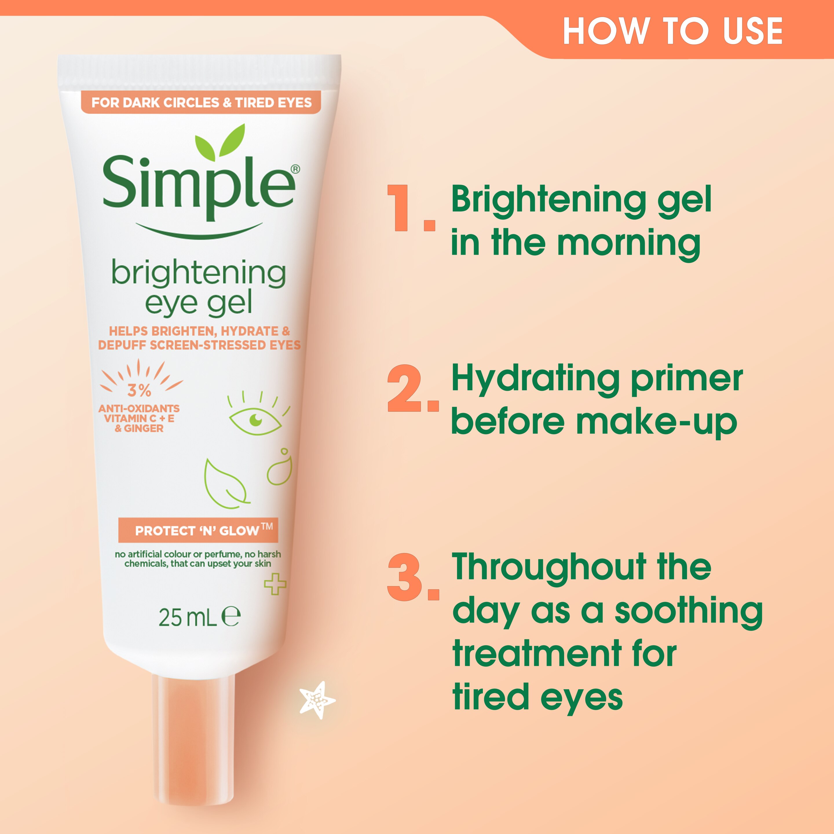 Protect 'n' Glow Brightening Eye Gel | Simple® Skincare