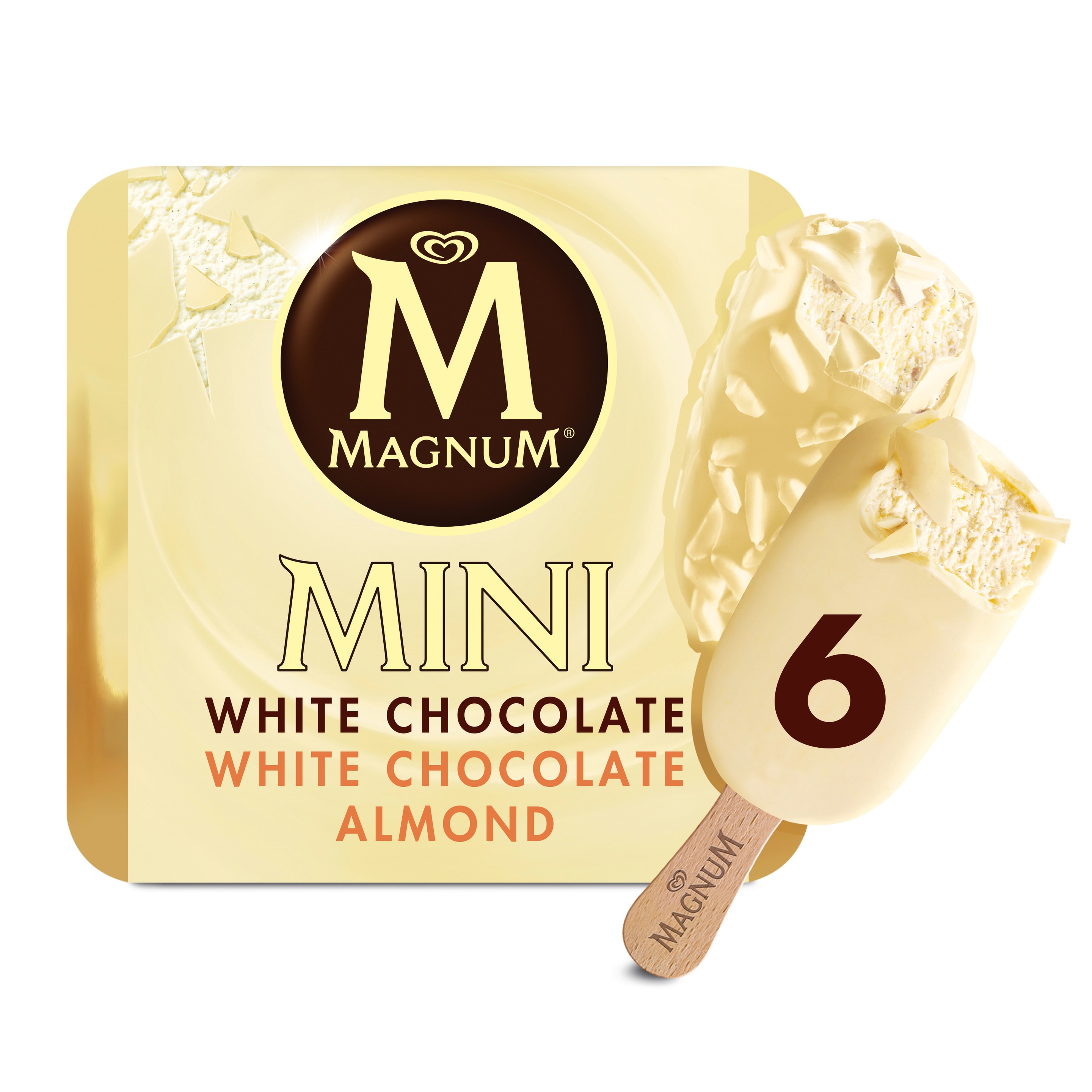 Magnum Mini Surtido Chocolate Blanco y Almendras x6 | Magnum España