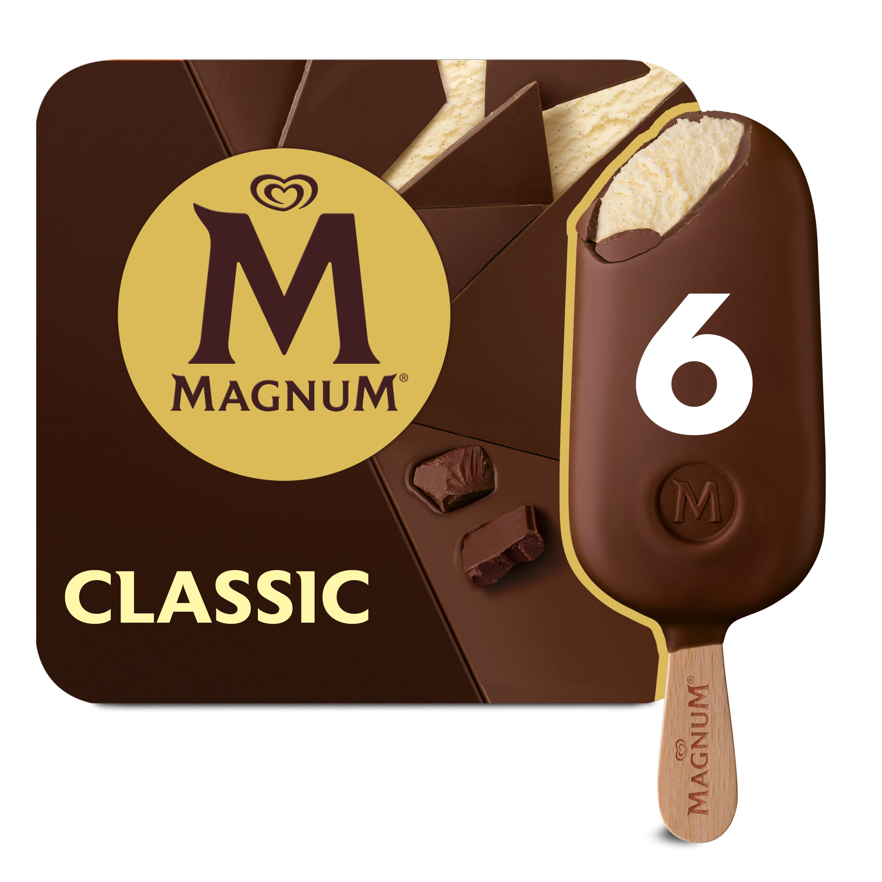 Magnum Classic 6 x 100 ml | Cremiges Premium Eis und knackige Schokolade