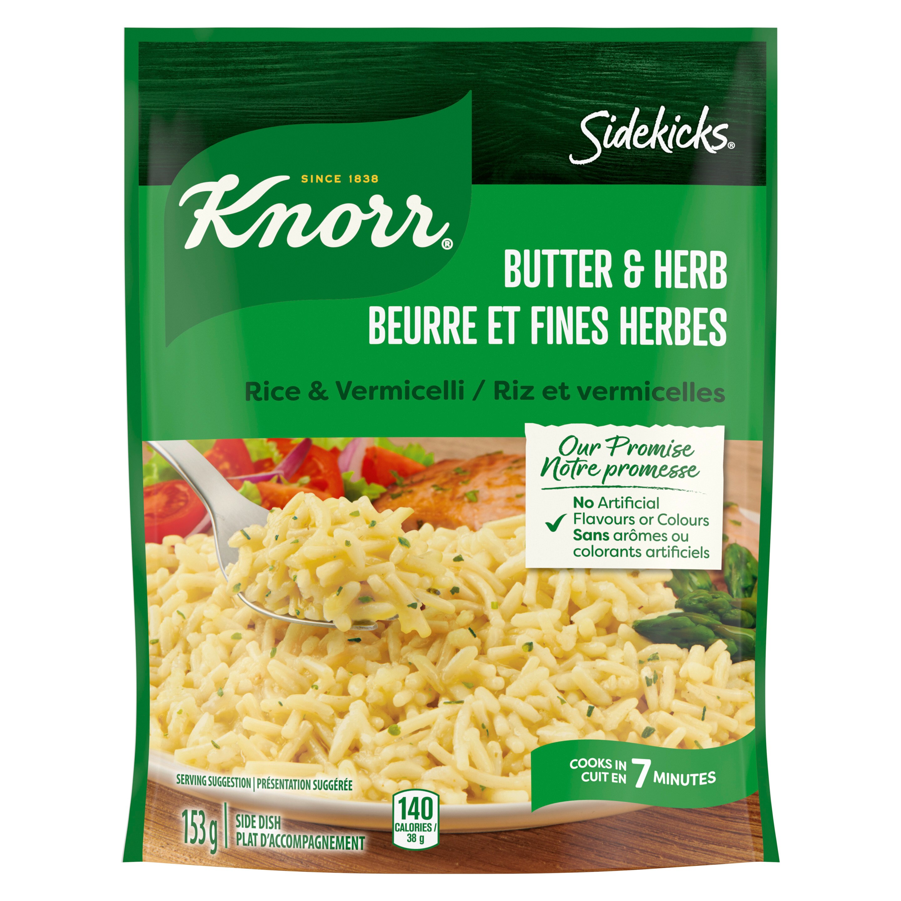 Plat d'accompagnement Riz et vermicelli Beurre et fines herbes Knorr ...