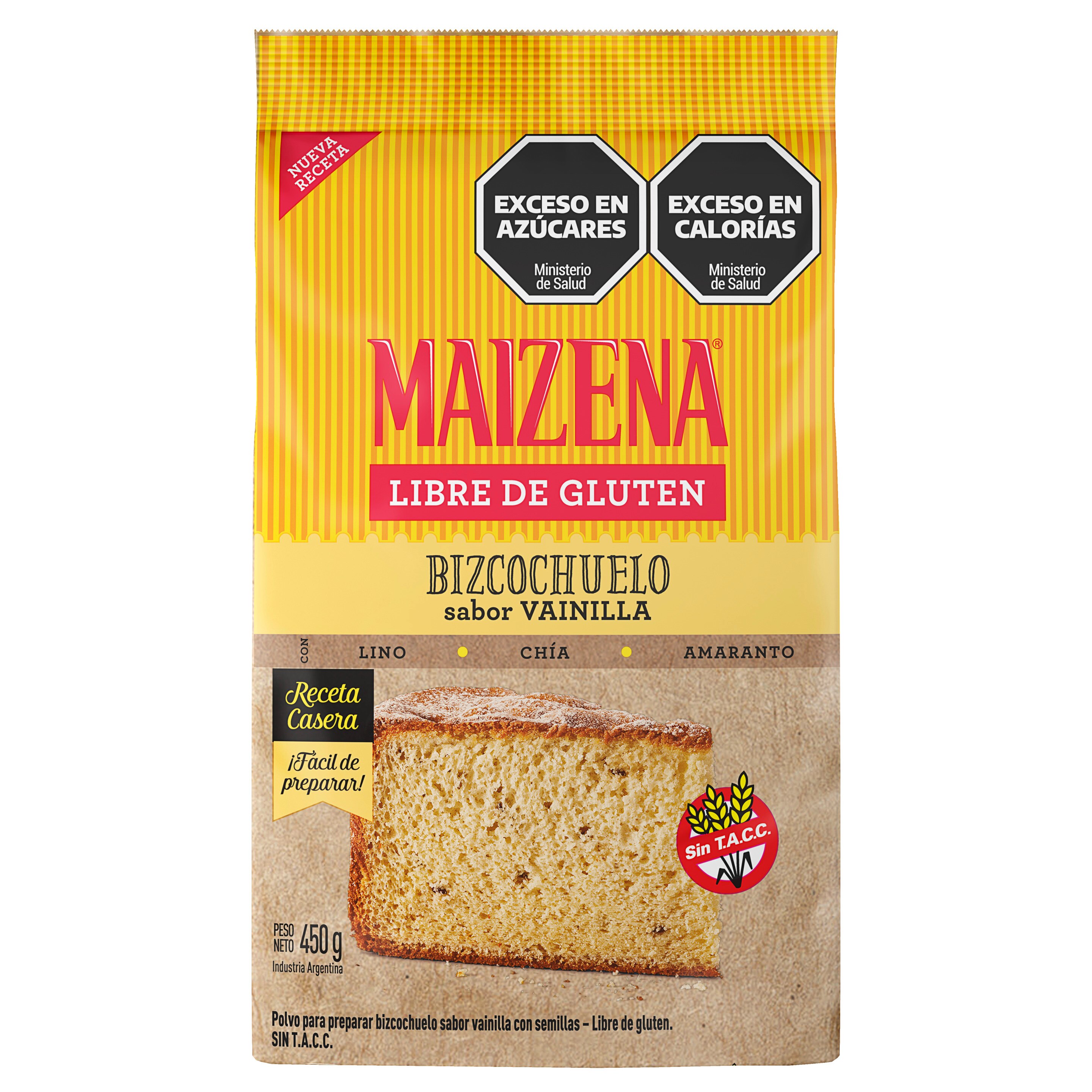 Premezcla MAIZENA Bizcochuelo de Vainilla Sin TACC 450 g | Maizena Argentina